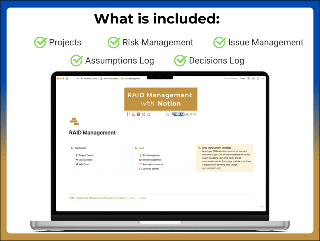 RAID Management Template - PMBeam