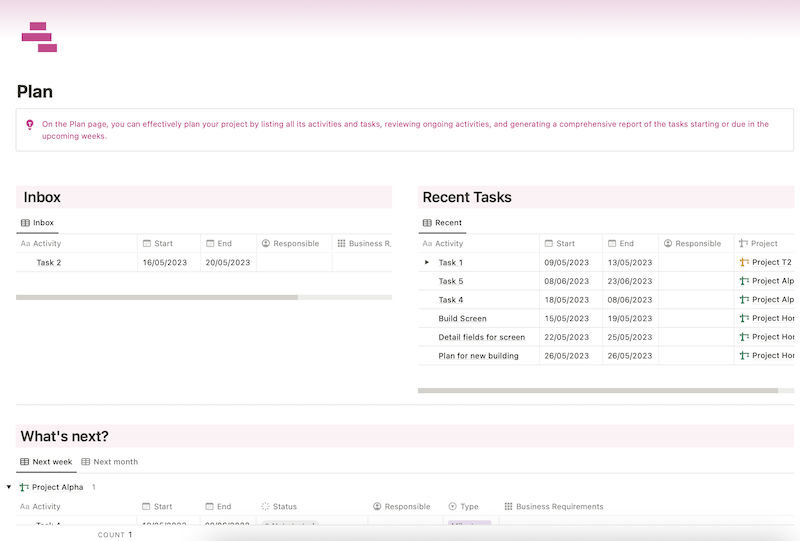 The best Project Management Notion Template - PMBeam